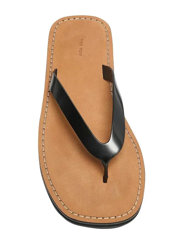 THE ROW City Flip Flop - Black & Natural