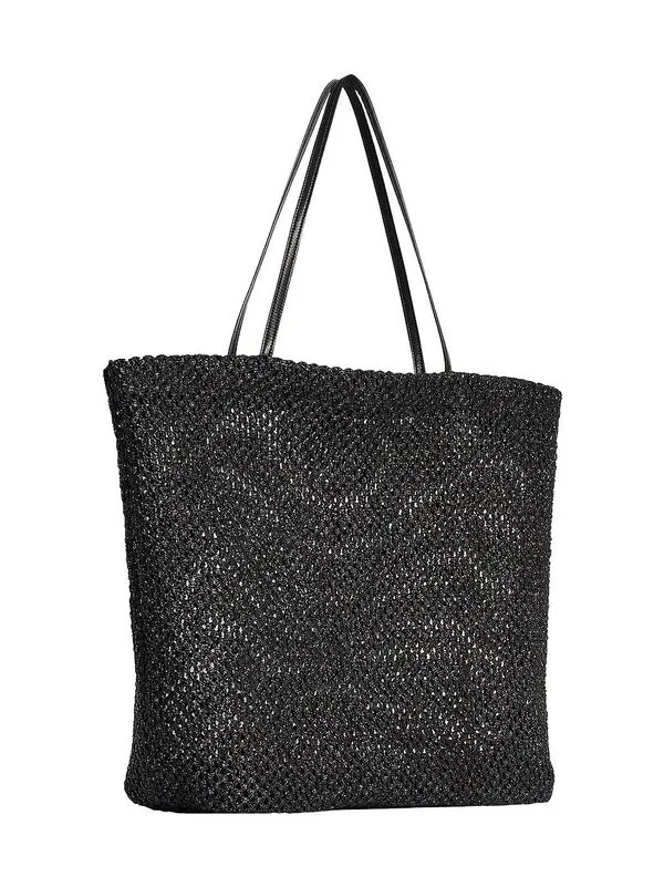 THE ROW Barn Raffia Tote Bag - Black Ans