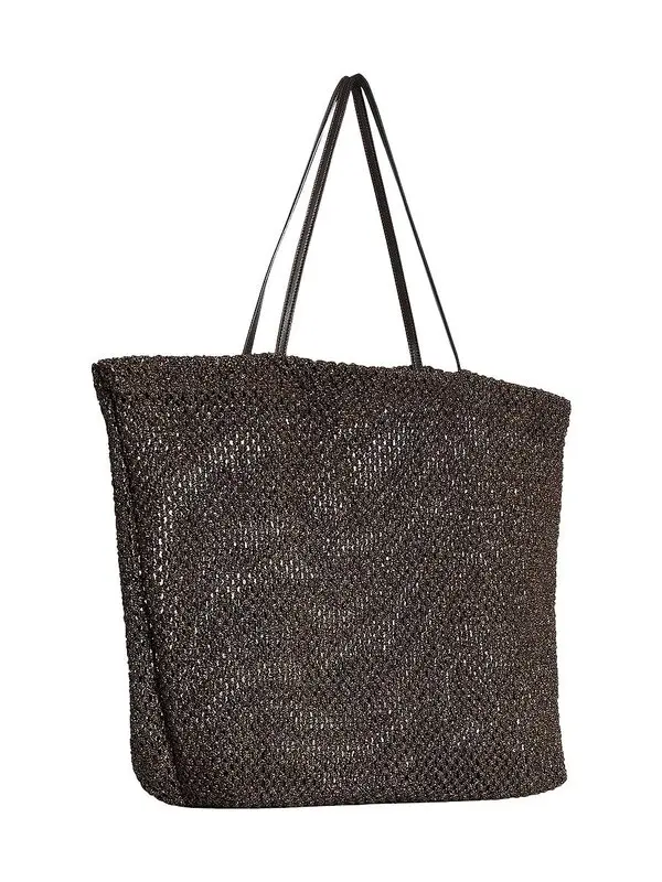 THE ROW Barn Raffia Tote Bag - Dark Brown Ans