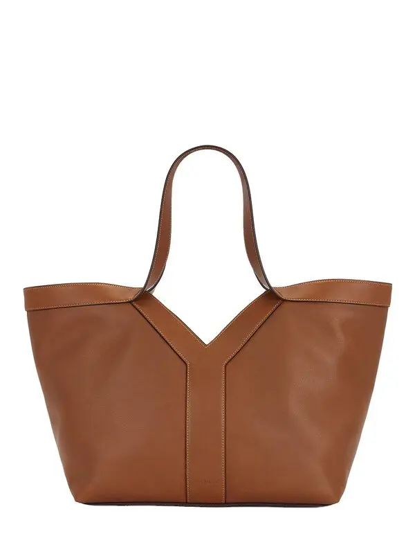 Saint Laurent Small Y Tote Bag In Tan - Brick & Ebony