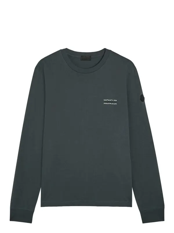 Moncler Logo Cotton T-shirt - Charcoal