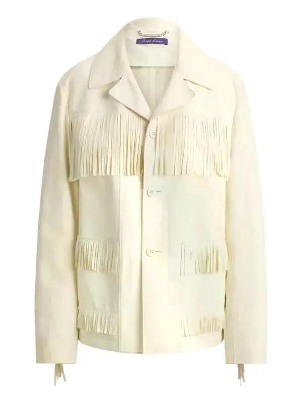 Ralph Lauren Fringe-trim Suede Jacket - Neutrals