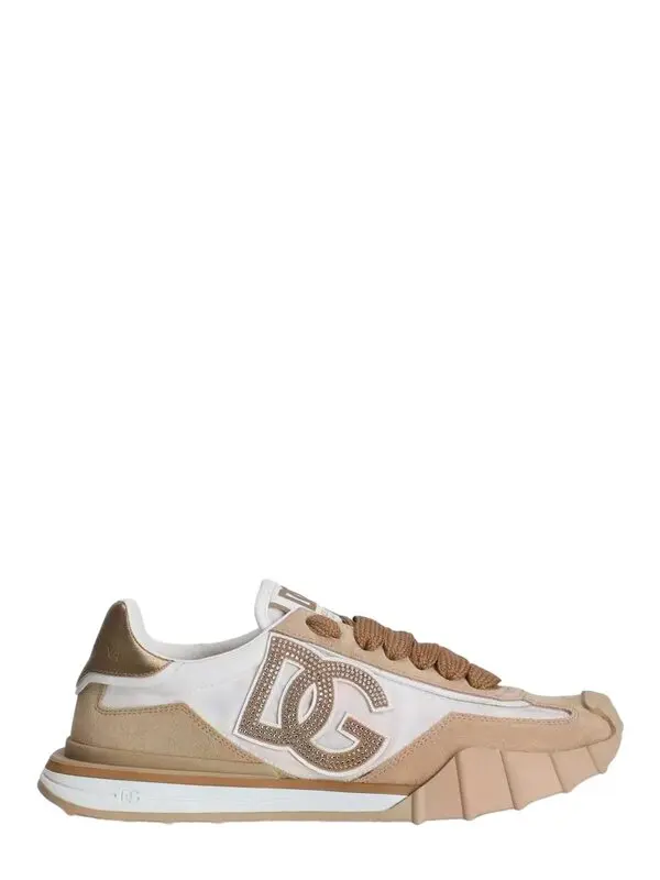 Dolce & Gabbana Rhinestone Logo Sneakers - White