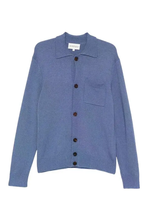 Eric Bompard Ribbed Button-fastening Cardigan - Blue