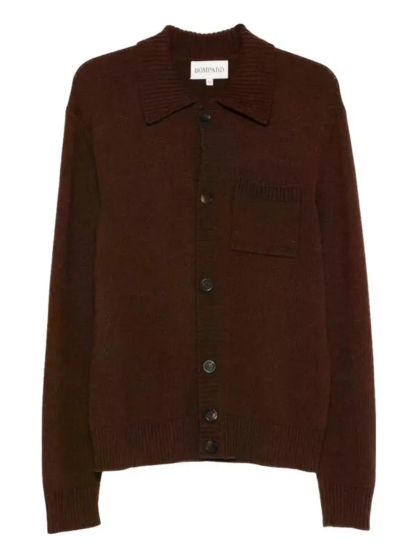 Eric Bompard Ribbed Shirt-collar Cardigan - Brown