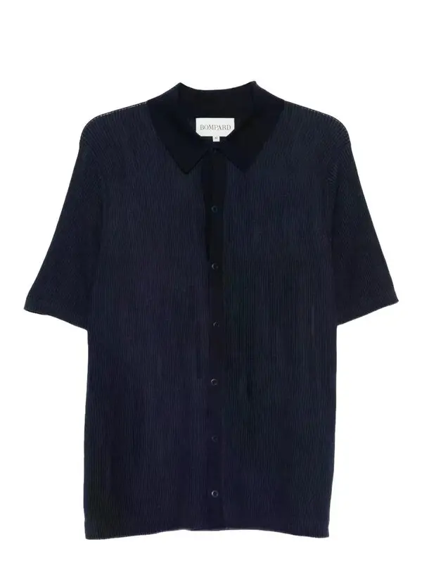 Eric Bompard Ribbed Buttoned Shirt - Blue