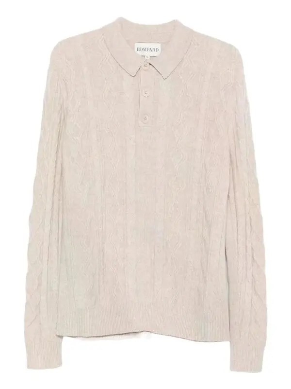 Eric Bompard Cable-knit Polo Shirt - Neutrals