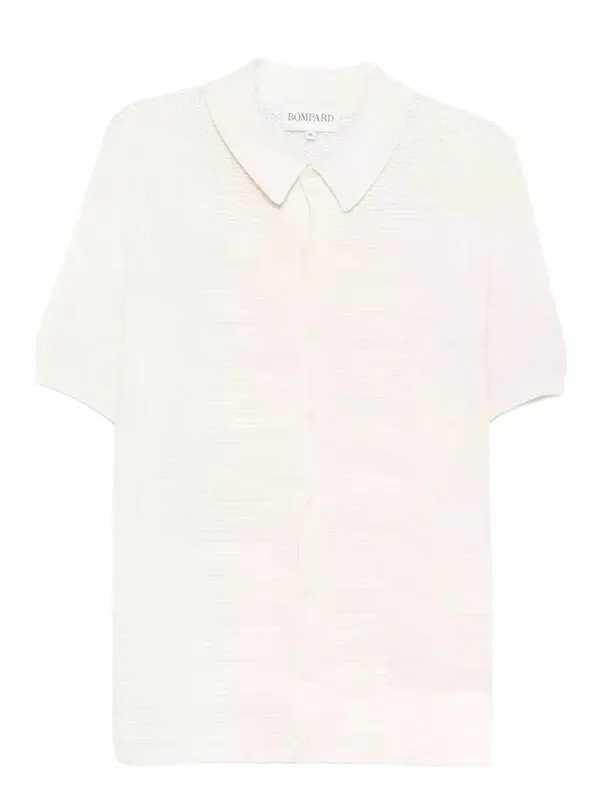 Eric Bompard Waffle-knit Buttoned Polo Shirt - White