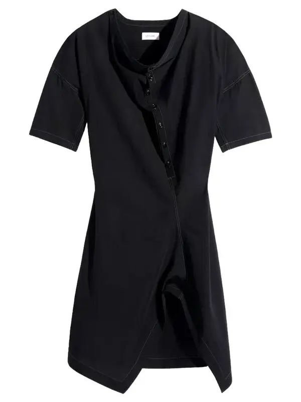 LEMAIRE Asymmetric Mini Shirt Dress - Black