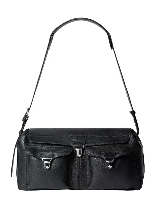 LEMAIRE Leather Flap Shoulder Bag - Black