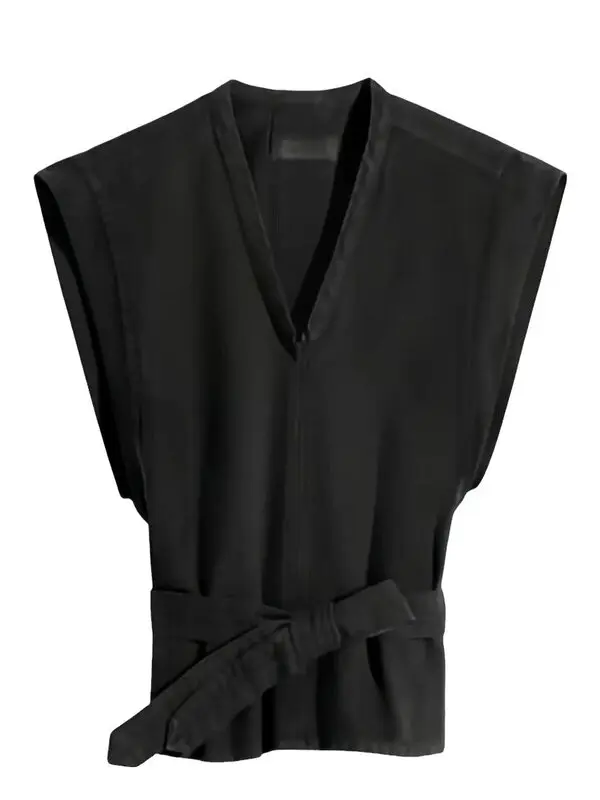 LEMAIRE V-neck Top - Black