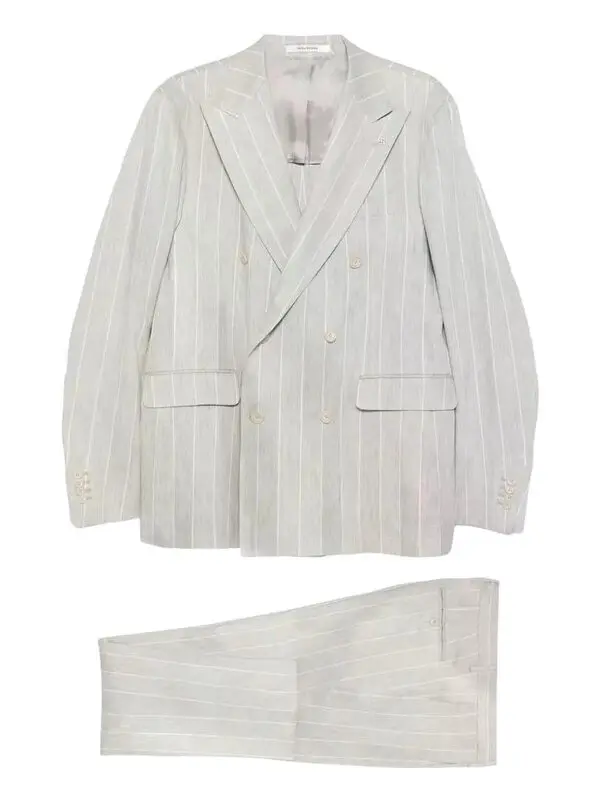 Tagliatore Double-breasted Striped Suit - Grey