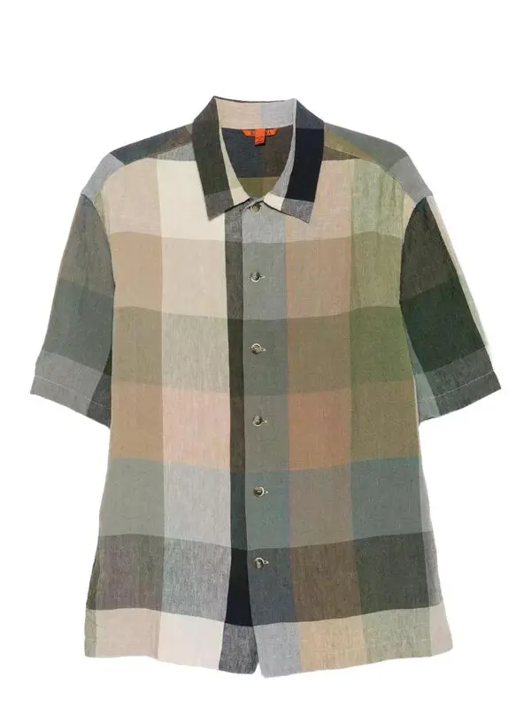 Barena Venezia Galia Check-pattern Short-sleeve Shirt - Neutrals