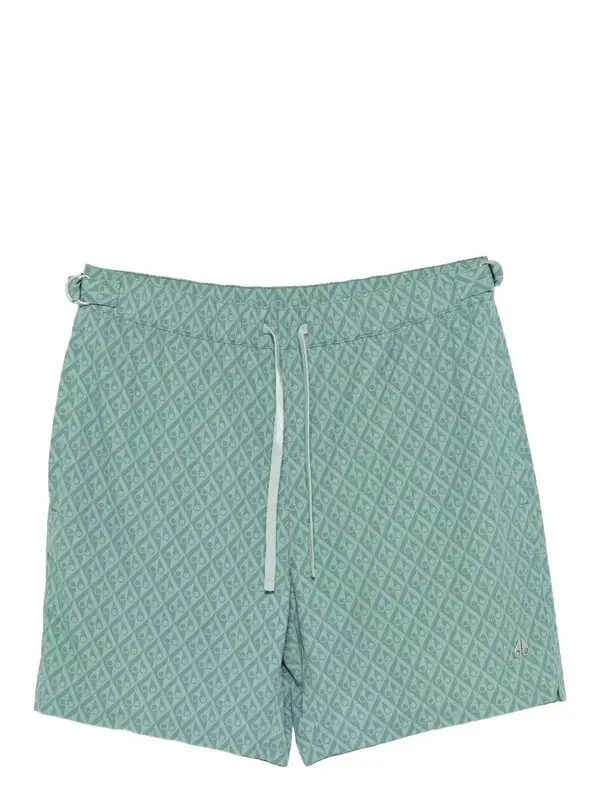 Moose Knuckles Drawstring Patterned Swim Shorts - Green