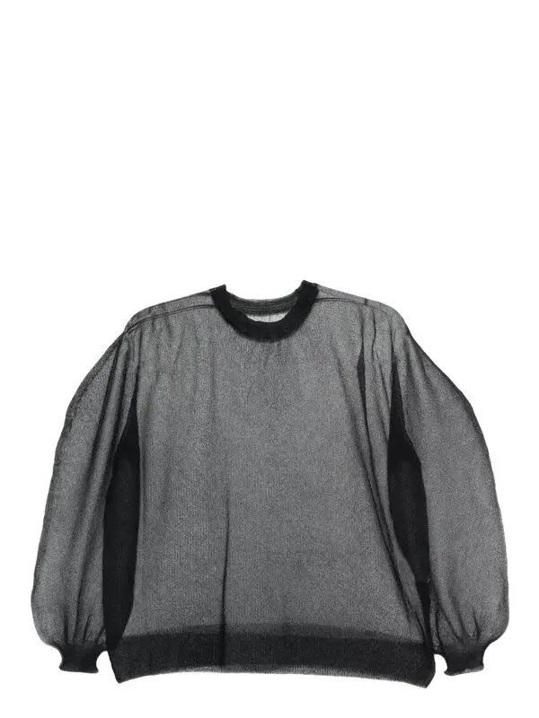 Issey Miyake Bishop-sleeve Top - Black