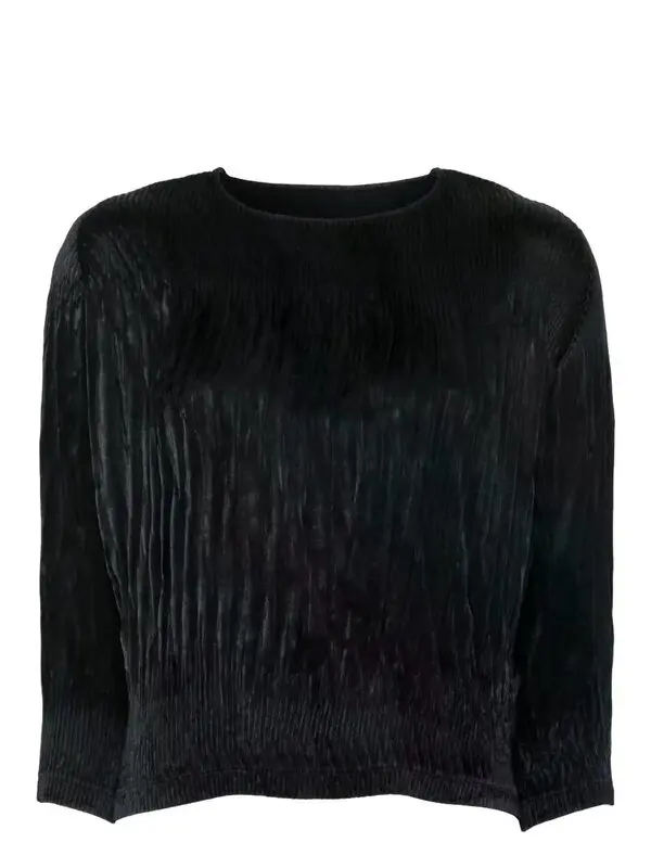 Issey Miyake Pleated Top - Black