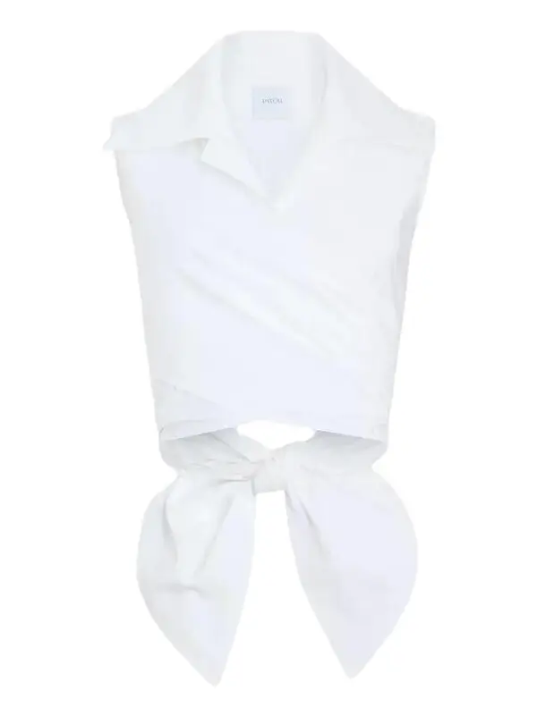 PATOU Draped Sleeveless Top - White