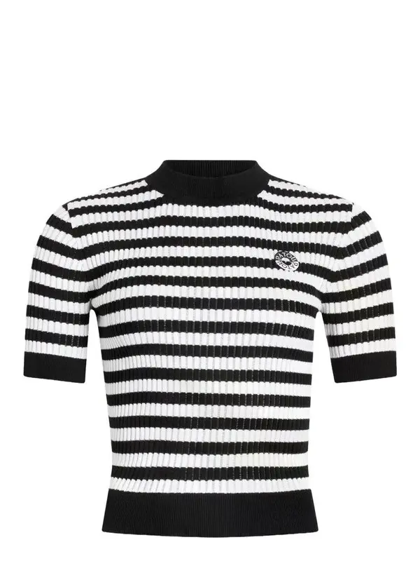 Patou Striped Rib Top - Black