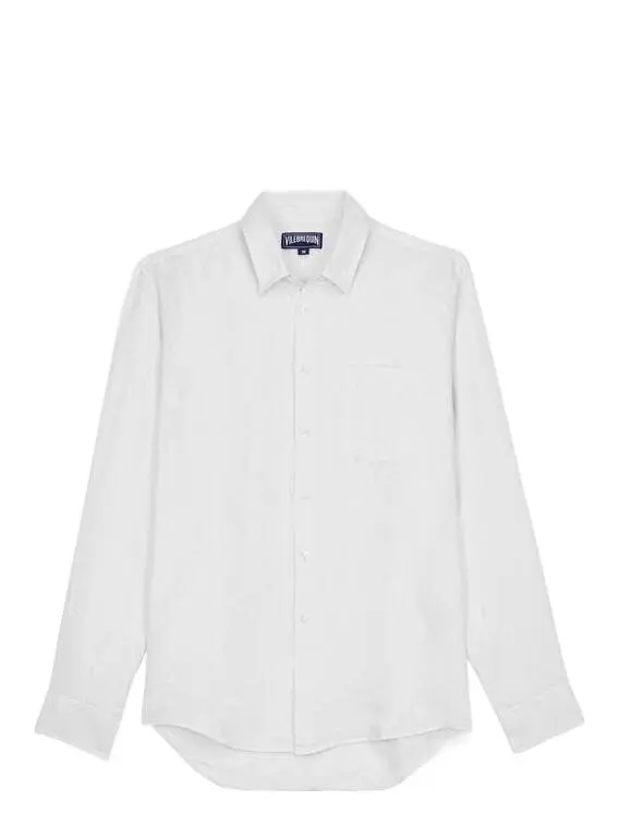 Vilebrequin Linen Shirt Solid Shirt Caroubis - White