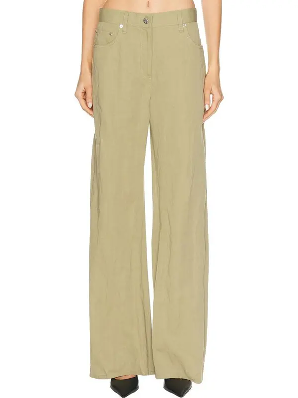 Helmut Lang Relaxed Bootcut Pant In Sage - Warm Sage