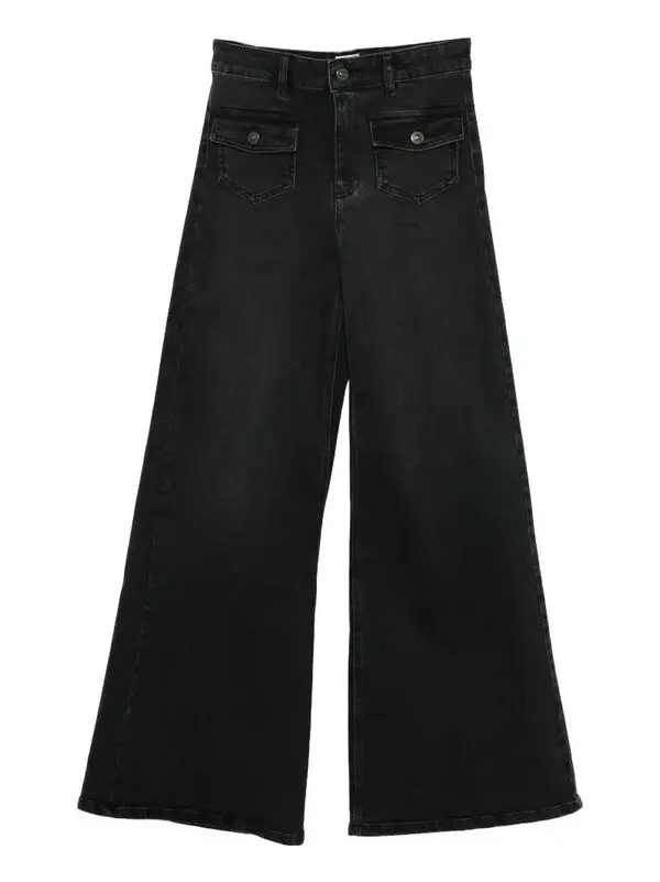 MAISON123 Flared Pocket Jeans - Black