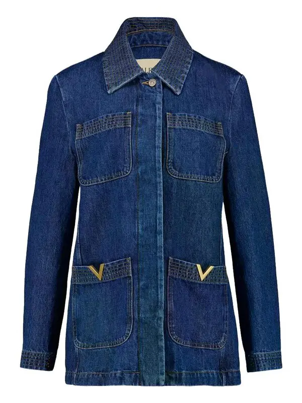 Valentino Garavani Denim Patch-pocket Jacket - Blue