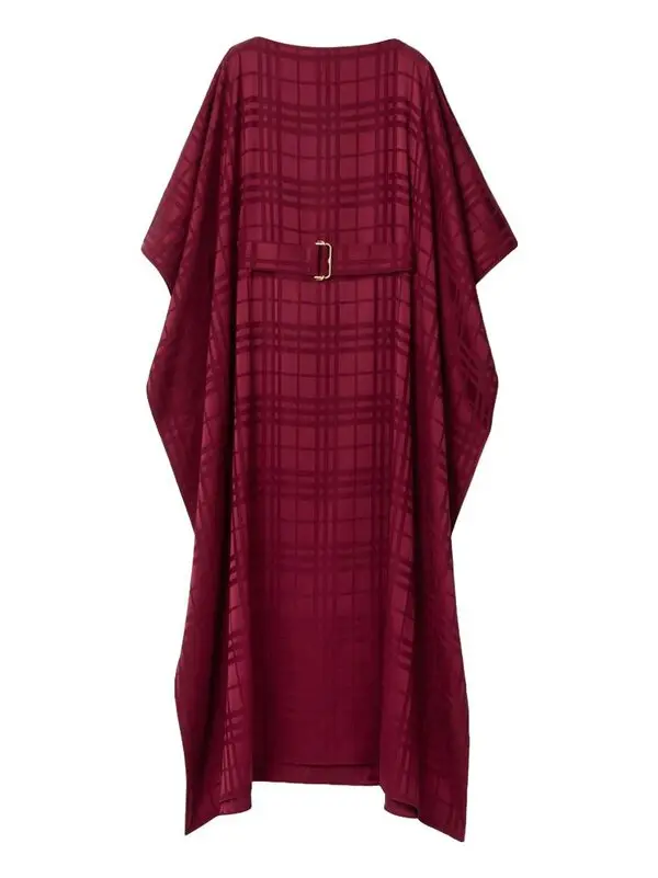 Burberry Check Silk Cape - Ripple Red