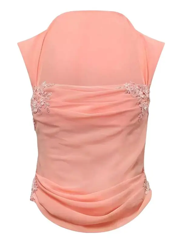 STOLEN STORES Belle Draped Lace Corset - Orange