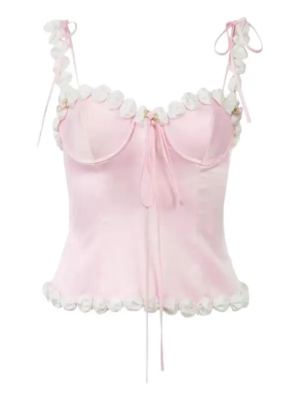 STOLEN STORES Rosette-detail Bustier - Pink