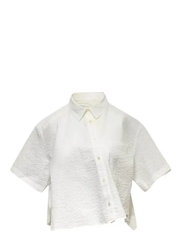 RE CODE Asymmetrical Cropped Shirt - White