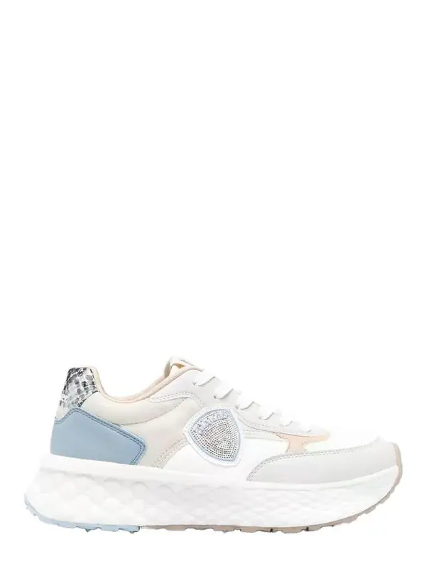 BLAUER. Appliqué Lace-up Sneakers - Neutrals