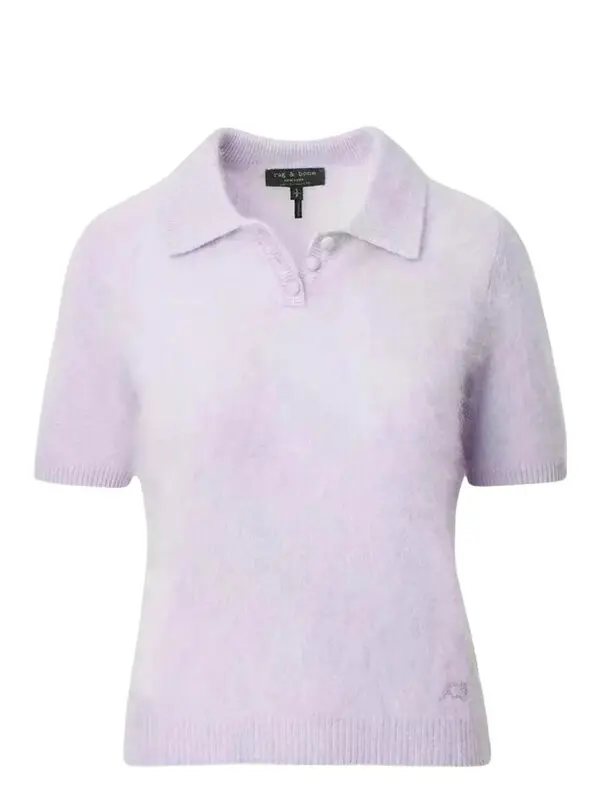 Rag & Bone Jada Brushed Cashmere Polo Shirt - Purple