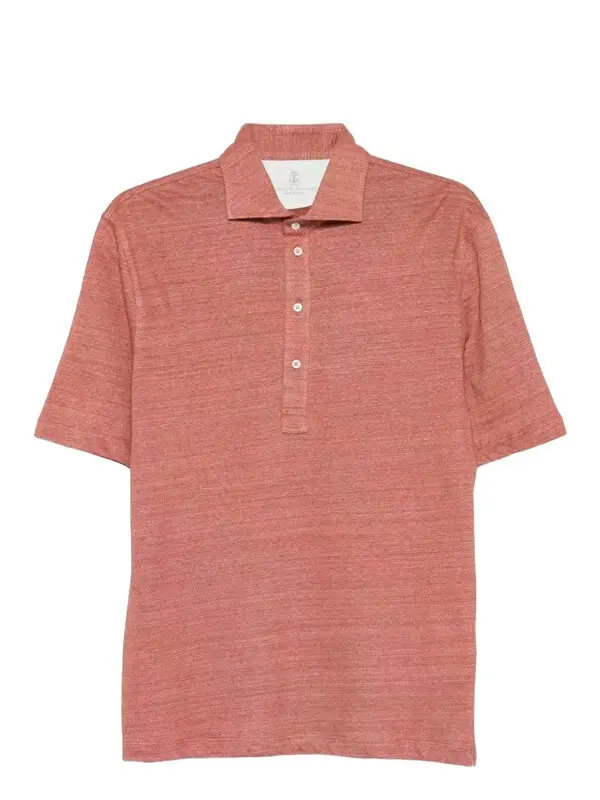 Brunello Cucinelli Buttoned Polo Shirt - Orange