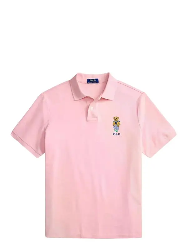 Polo Ralph Lauren Embroidered-bear Logo Polo Shirt - Pink