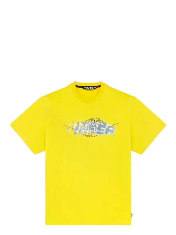 IUTER Swift Print-detail Cotton T-shirt - Yellow