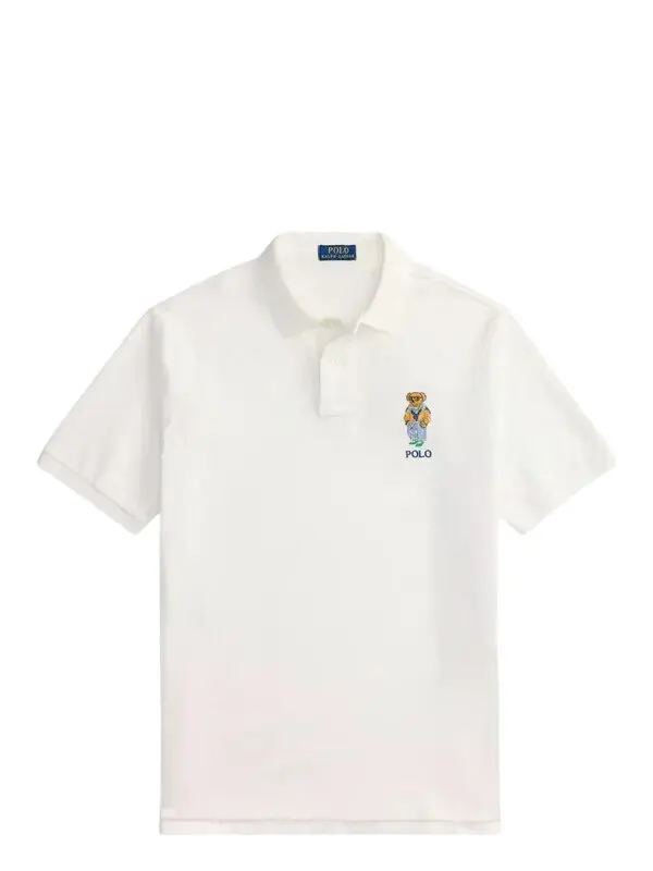 Polo Ralph Lauren Bear-embroidered Polo Shirt - White