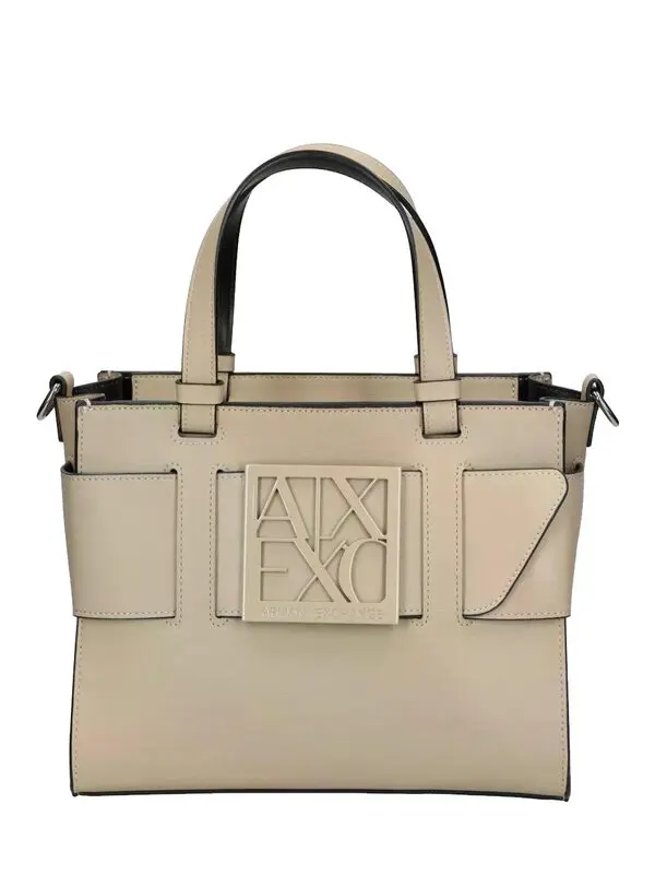 Armani Exchange Logo-plaque Tote - Neutrals