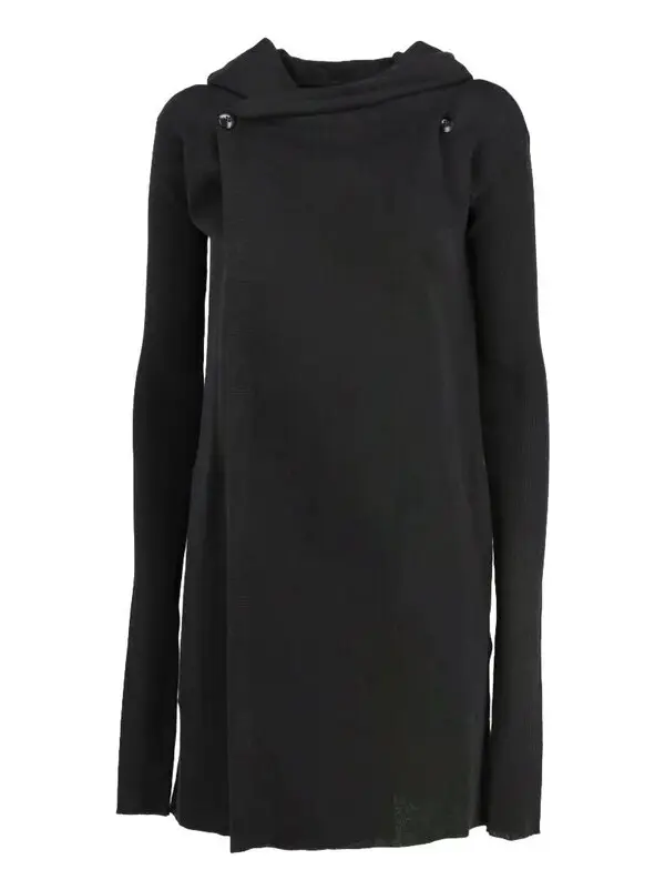 Rick Owens Hooded Buttoned Top - Black