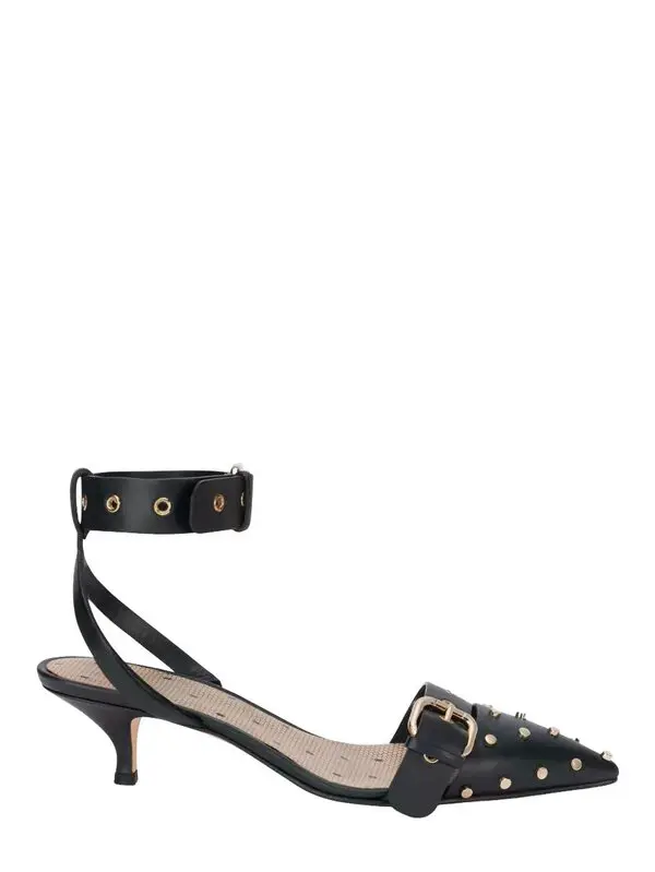 Red Valentino Buckle Studded Pumps - Black