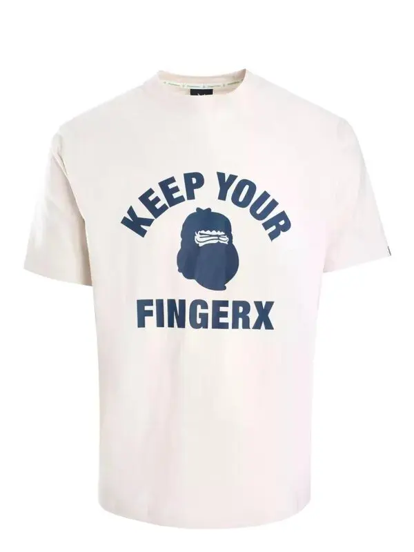 FINGERCROXX Logo-print Short-sleeve T-shirt - Neutrals