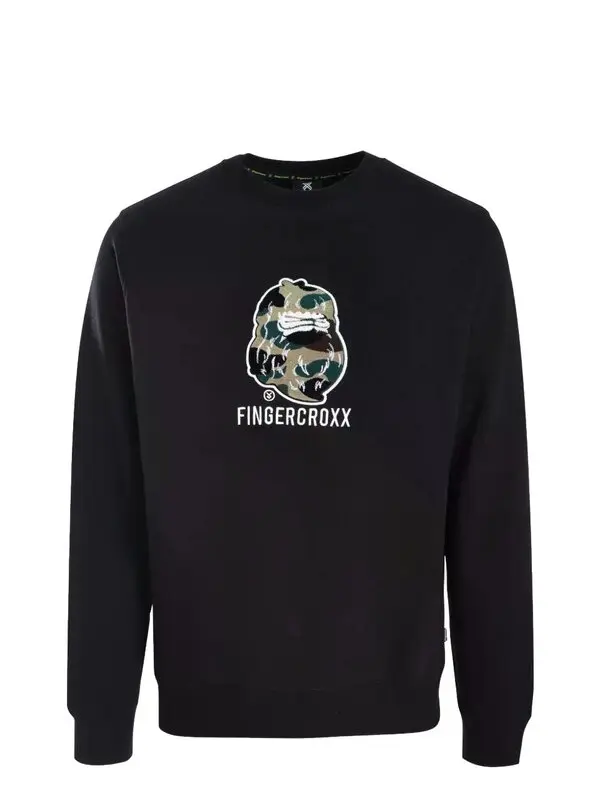 FINGERCROXX Logo-detail Sweatshirt - Black