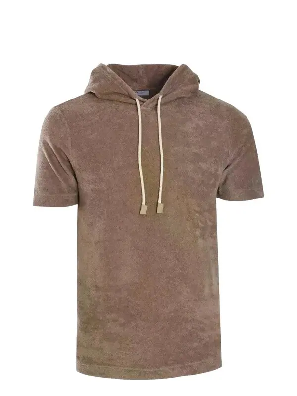 GRAN SASSO Short-sleeve Hoodie - Brown