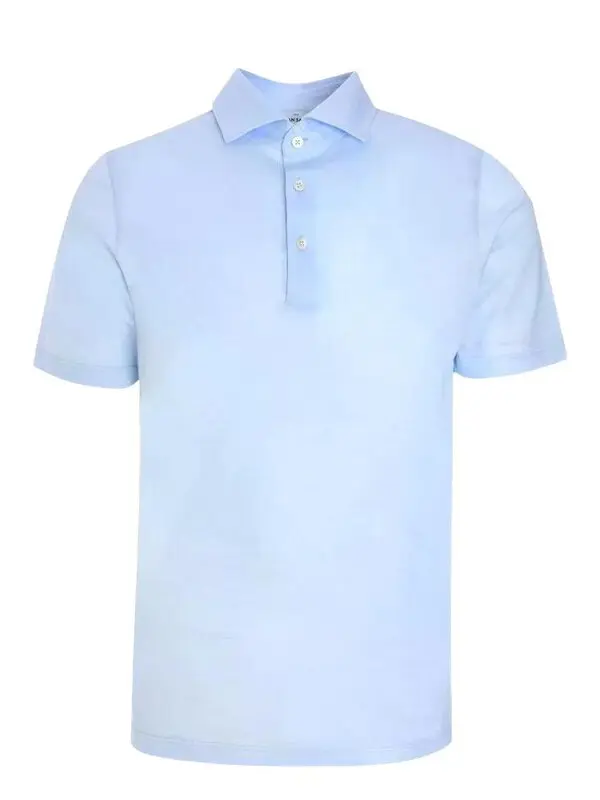 GRAN SASSO Buttoned Short-sleeve Polo Shirt - Blue