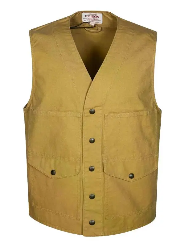 Filson Cotton Gilet With Button Pockets - Yellow