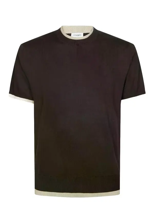 PAOLO PECORA Contrast-border Knitwear - Brown