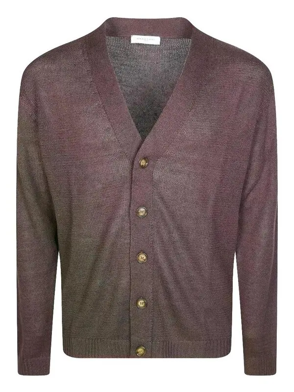 DANIELE FIESOLI Button V-neck Cardigan - Brown