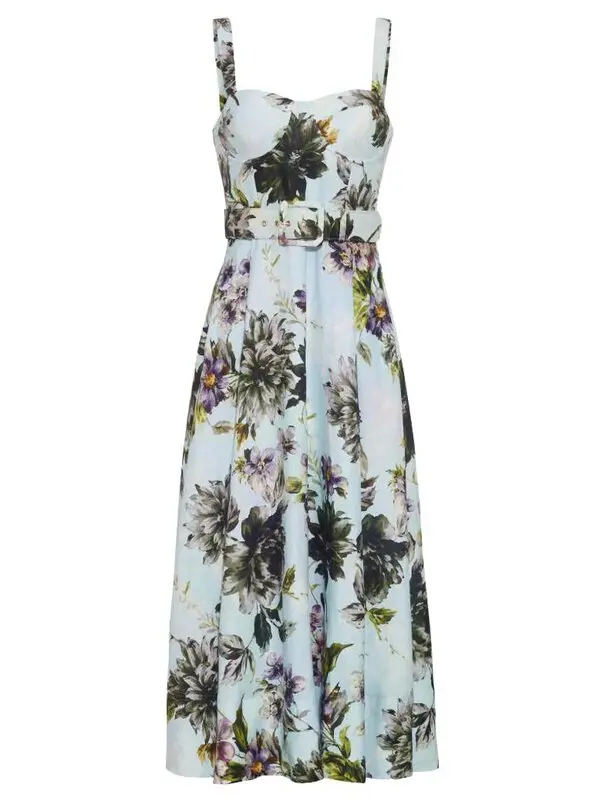 Cara Cara Calypso Floral-print Midi Dress - Blue
