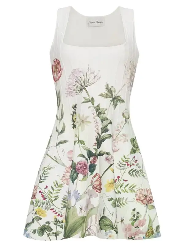 Cara Cara Velma Floral-print Mini Dress - White