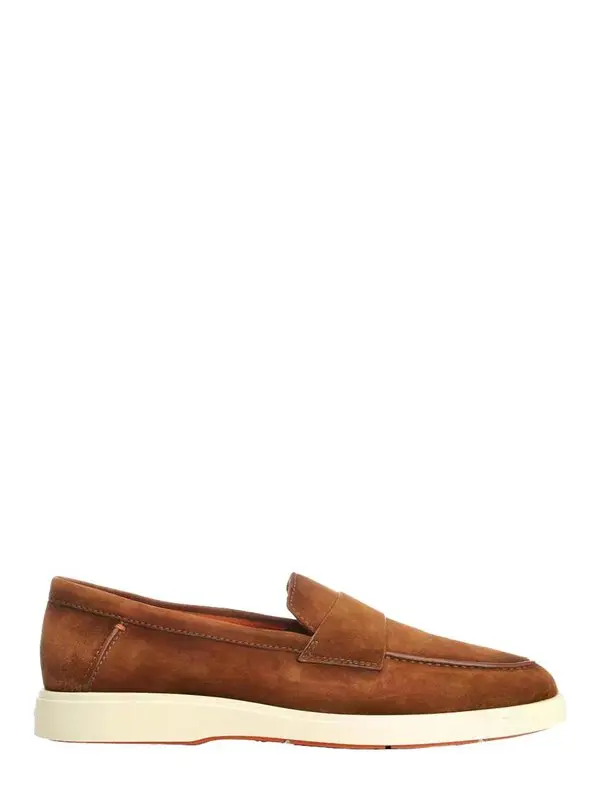 Santoni Suede Loafers - Brown