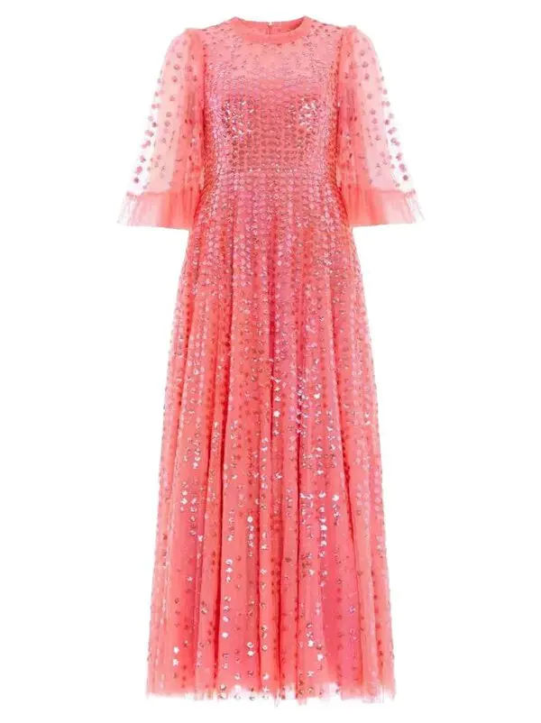 NEEDLE & THREAD Short-sleeve Evening Dress - Pink